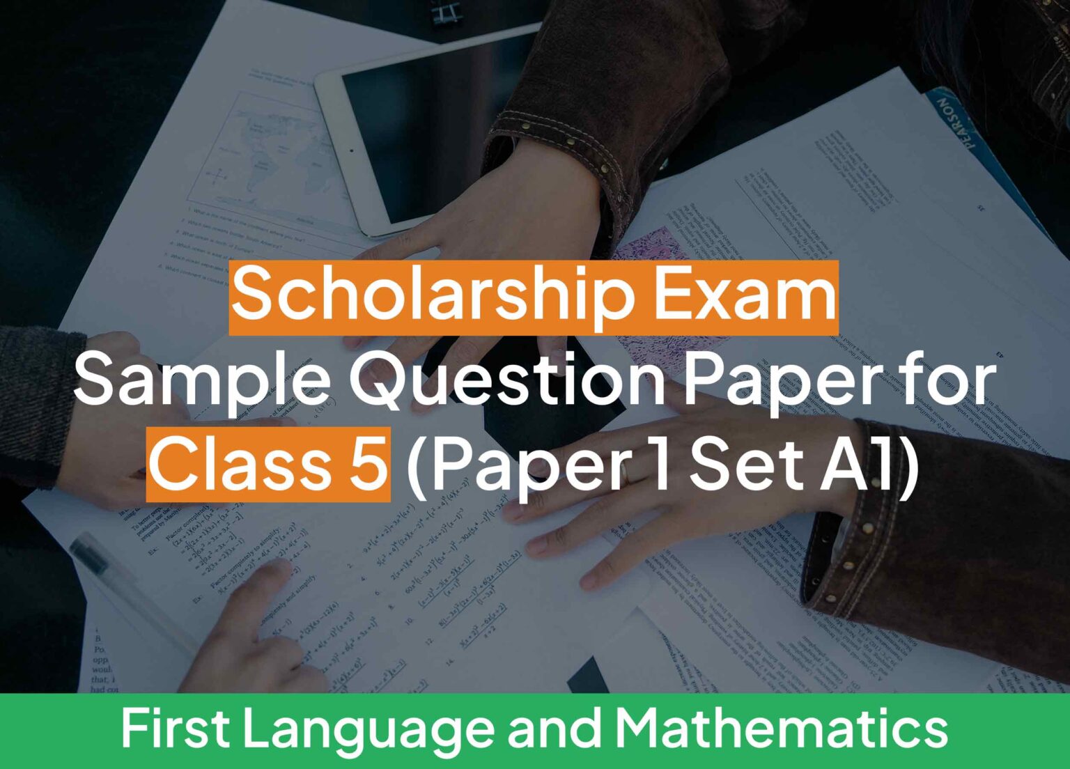 Scholarship Exam Sample Question Paper for Class 5 (Paper 1 Set A1 ...