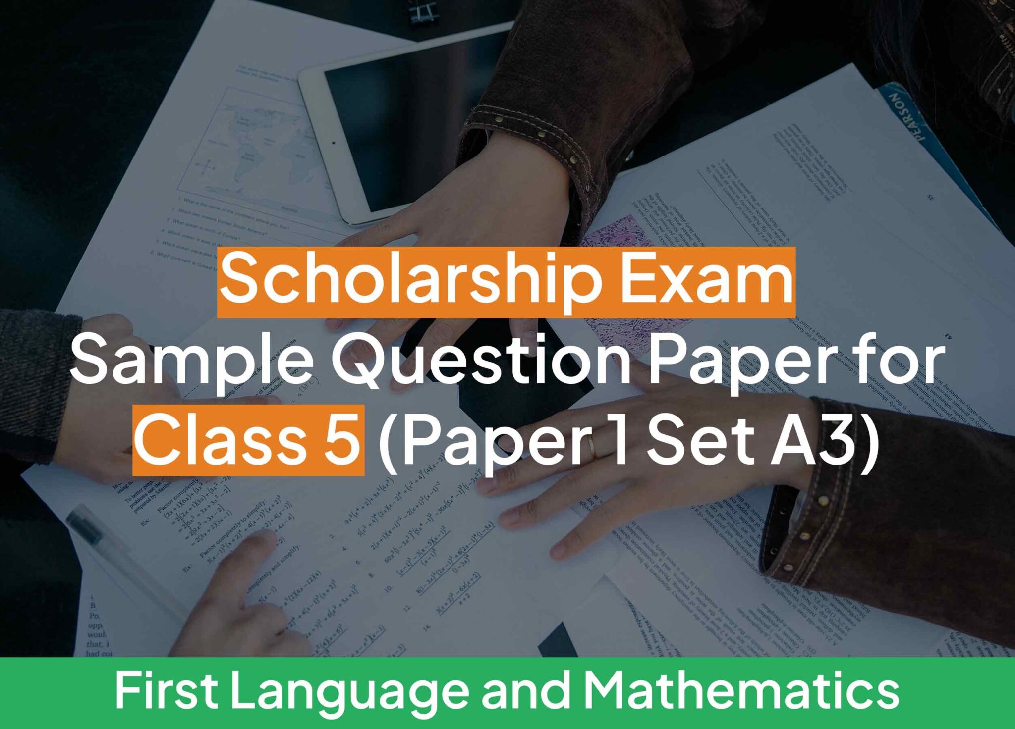 Scholarship Exam Sample Question Paper for Class 5 Paper 1 Set A3 ...